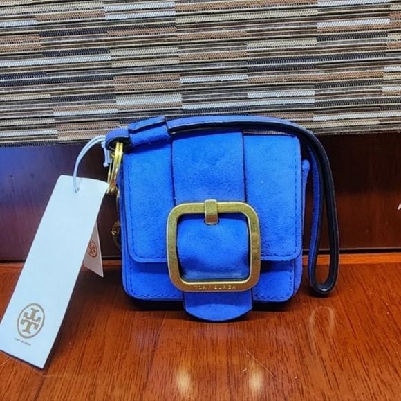 Tory Burch | Bags | Nwt Tory Burch Sawyer Mini Bag Keyfob Blue Suede ...